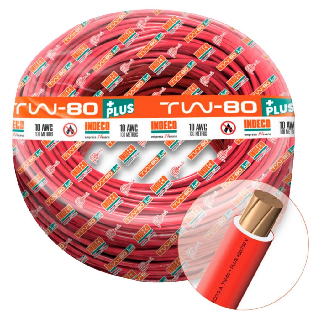 Cable TW80-10 Rojo Plus Indeco x 100m – CONSELVA – Comercial Selva Nor Peruana S.A