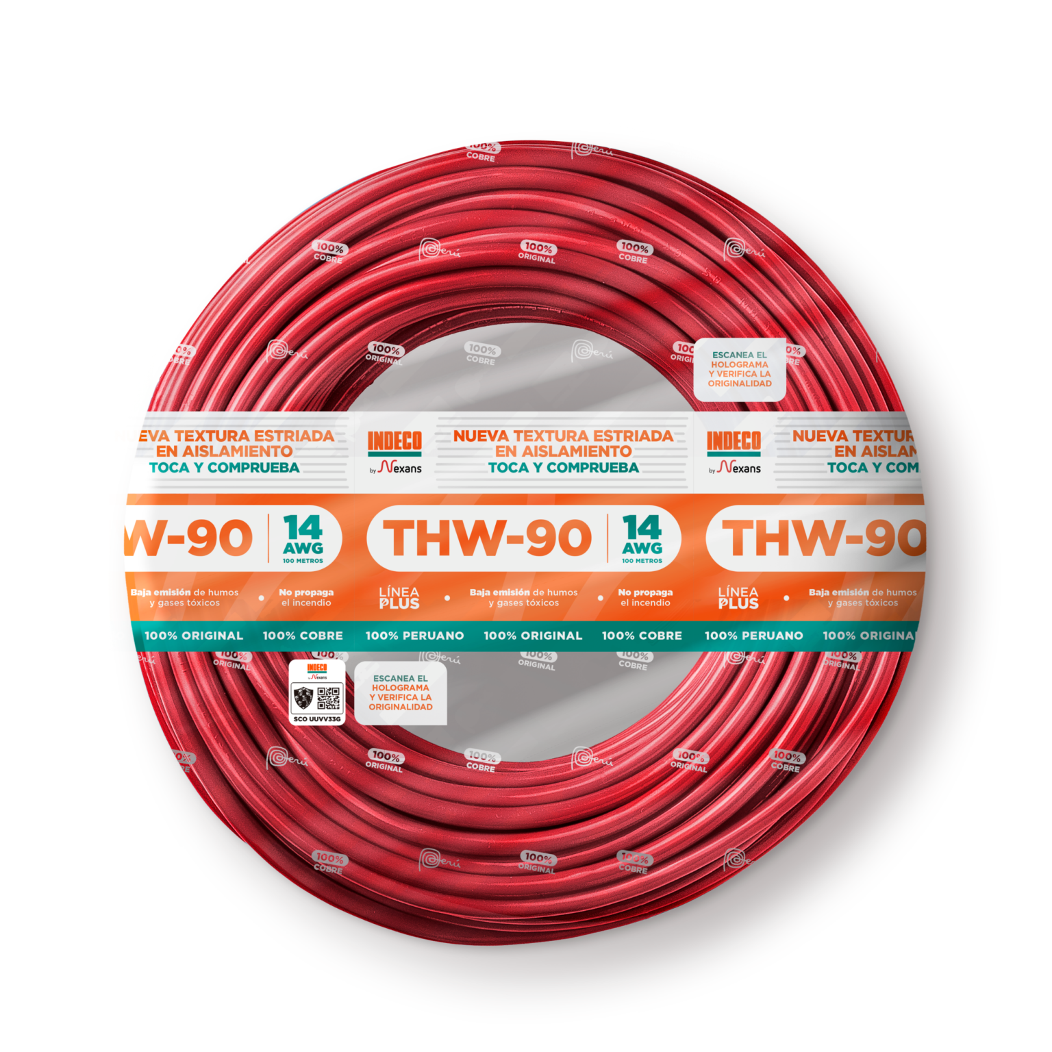 Cable THW-90 plus 450/750V 14 AWG Rojo x 100m Indeco – CONSELVA ...