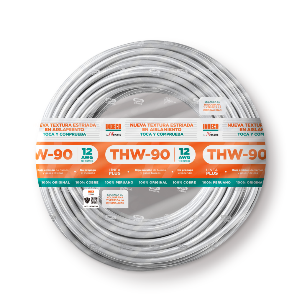 Cable THW-90 plus 450/750V 12 AWG Blanco x 100m Indeco – CONSELVA ...