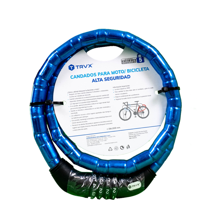 Candado bicicleta flexible multiclave azul Travex – CONSELVA ...