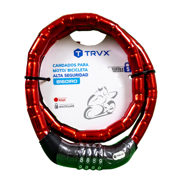 Candado bicicleta flexible multiclave rojo Travex – CONSELVA ...